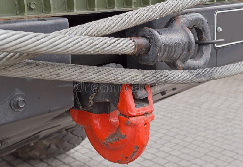 New Cable and Hook for Towing Car Stock Photo - Image of drag, hoist ...
