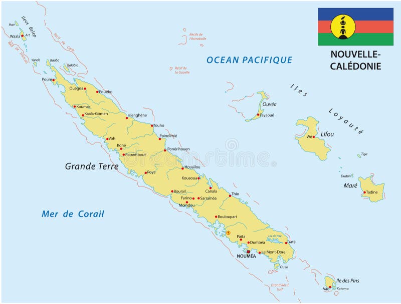Noumea Map New Caledonia Map With Administrative Divisions Vector