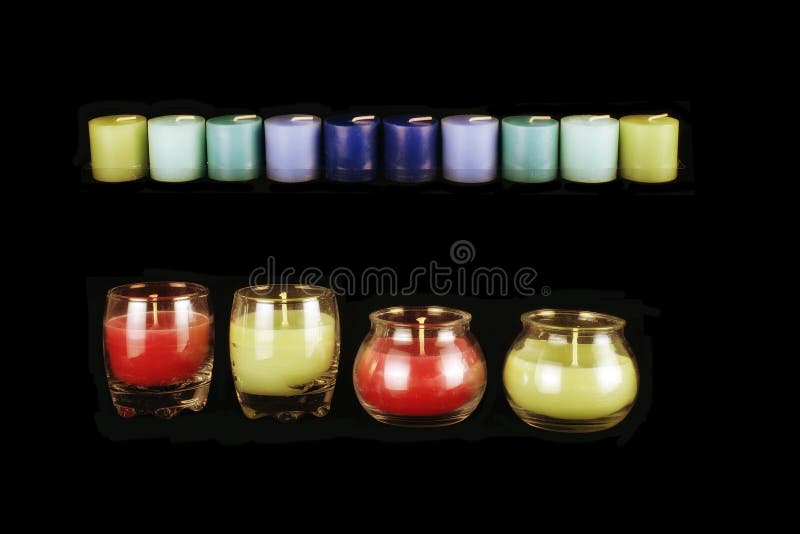 New candles on black stock image. Image of burning, burn - 119880851
