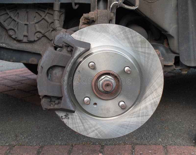 New Car Brake Disk Brake Caliper Fitted Stock Image - Image of auto ...