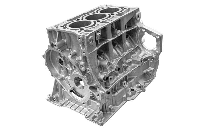New Car Cylinder Block on White Background Stock Photo - Image of ...
