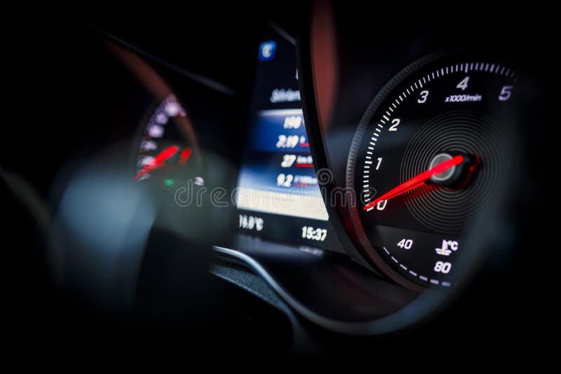 New car dashboard stock image. Image of instrument, mileage - 178901203