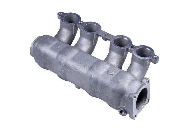 New Car Engine Intake Side Receiver Isolated on White Background Stock ...