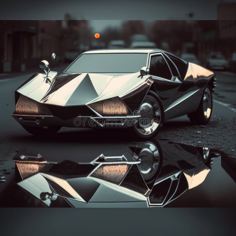A New Car Made by Mirrors Image Generative AI Stock Illustration ...