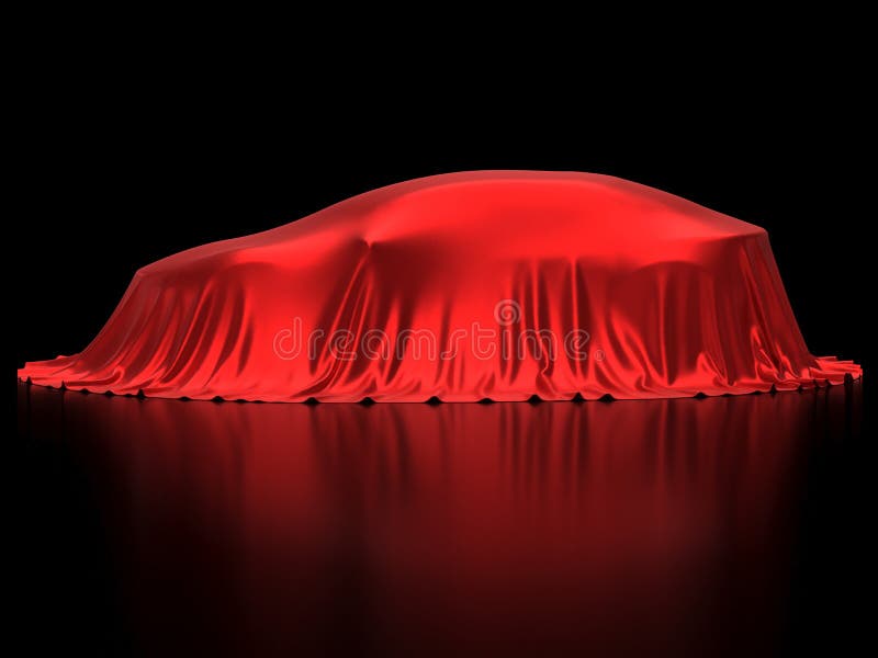 New Car Presentation, Model Reveal, Hidden Under White Sheet, Isolated ...