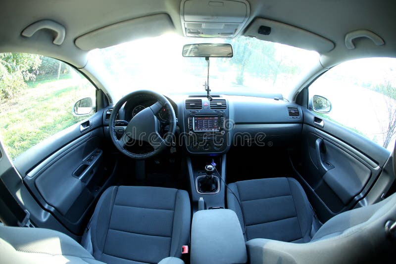 New Car on the Road, Inside View Stock Image - Image of outdoors ...
