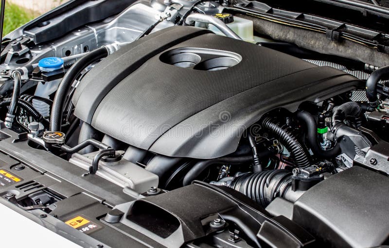 New car s gasoline engine stock image. Image of machine - 44801885