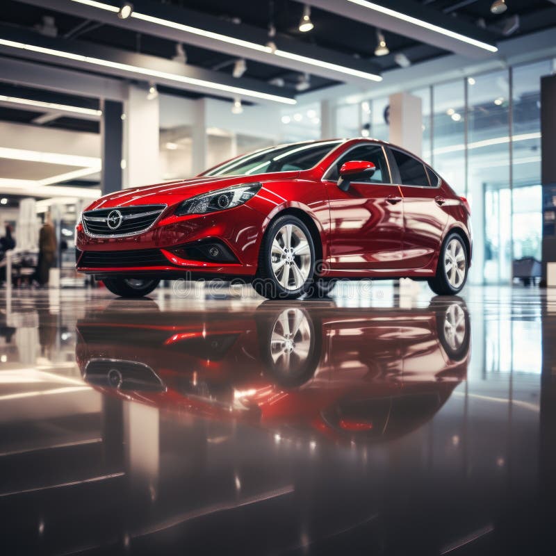 New Car in a Car Showroom, Copy Space Stock Image - Image of business ...