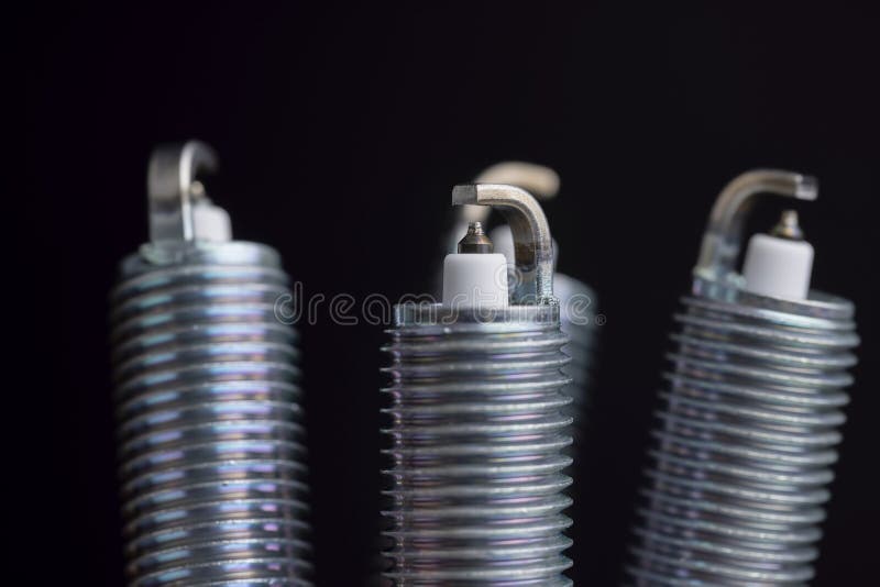 New Car Spark Plugs, Close Up Stock Photo - Image of plugs, metal ...