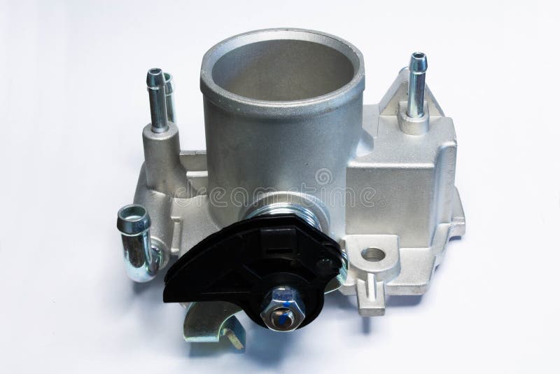 New Car Throttle Valve on White Background Stock Image - Image of ...