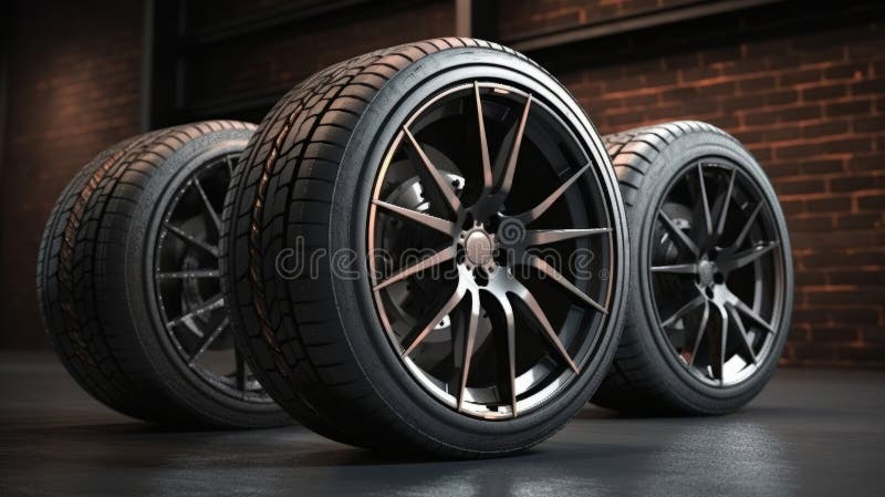 New Car Wheels. Generative AI Stock Illustration - Illustration of ...