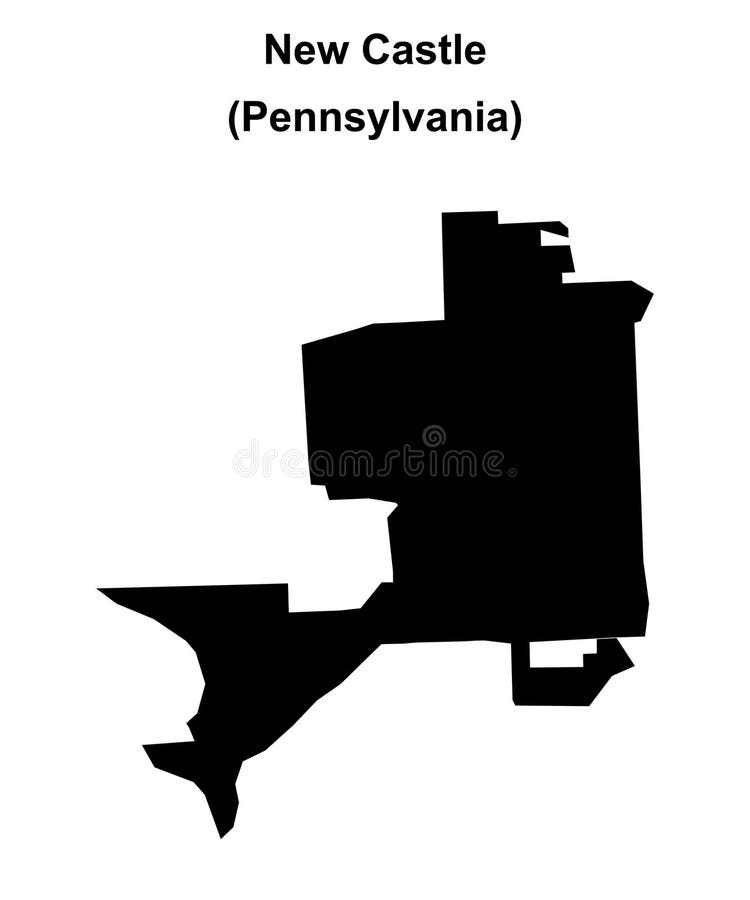 New Castle outline map stock vector. Illustration of pennsylvania ...