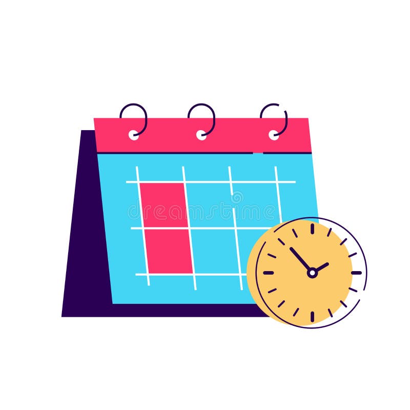 Calendar Time Icon. Flat Illustration Vector Stock Vector ...