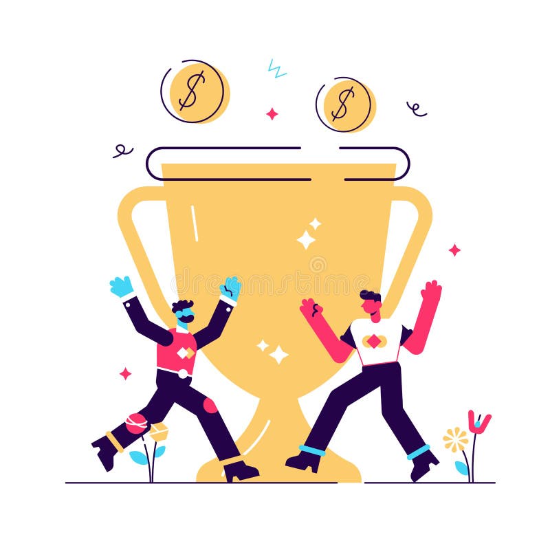 Money Prize, Trophy, Deserved Reward. Stock Vector - Illustration of ...