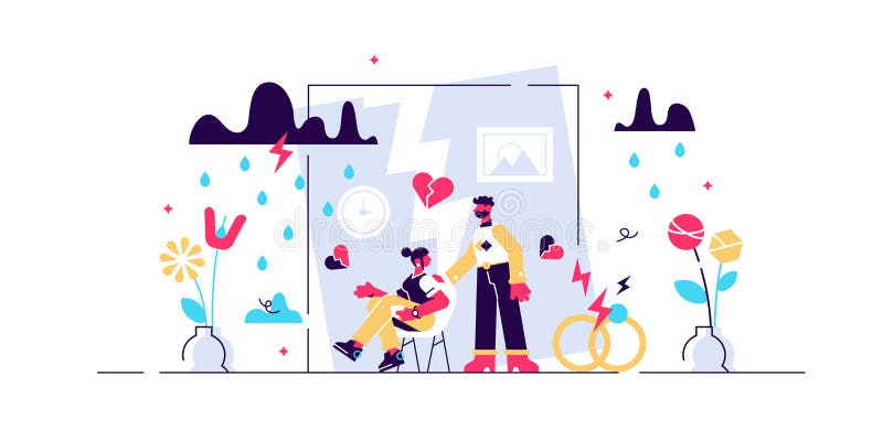 Divorce Vector Illustration. Flat Tiny Stock Vector - Illustration of ...