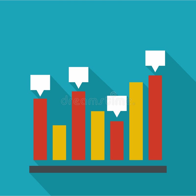 New chart icon flat stock illustration. Illustration of growth - 122991551