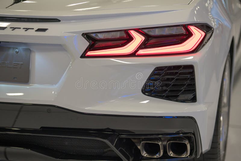 New 2020 Chevy Corvette Rear Tail Light Stock Photo - Image of lights ...