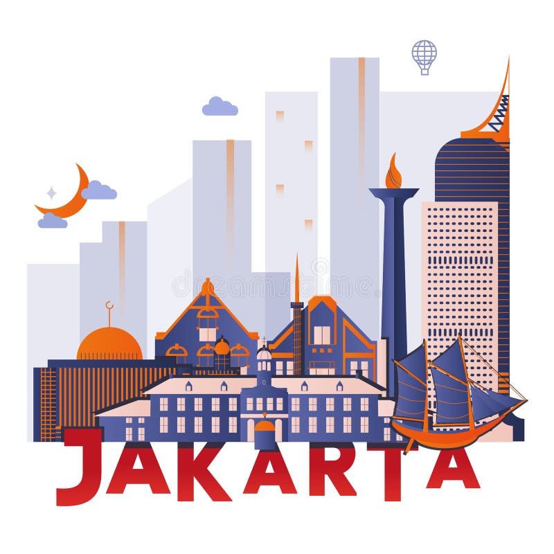 Jakarta Branding Technology Concept Vector Illustration Stock Vector ...