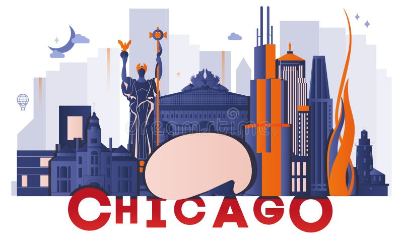 Cartoon Chicago Skyline Stock Illustrations – 141 Cartoon Chicago ...