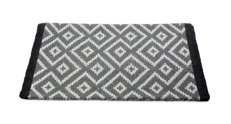 New Clean Door Mat with Pattern Isolated on White Stock Image - Image ...