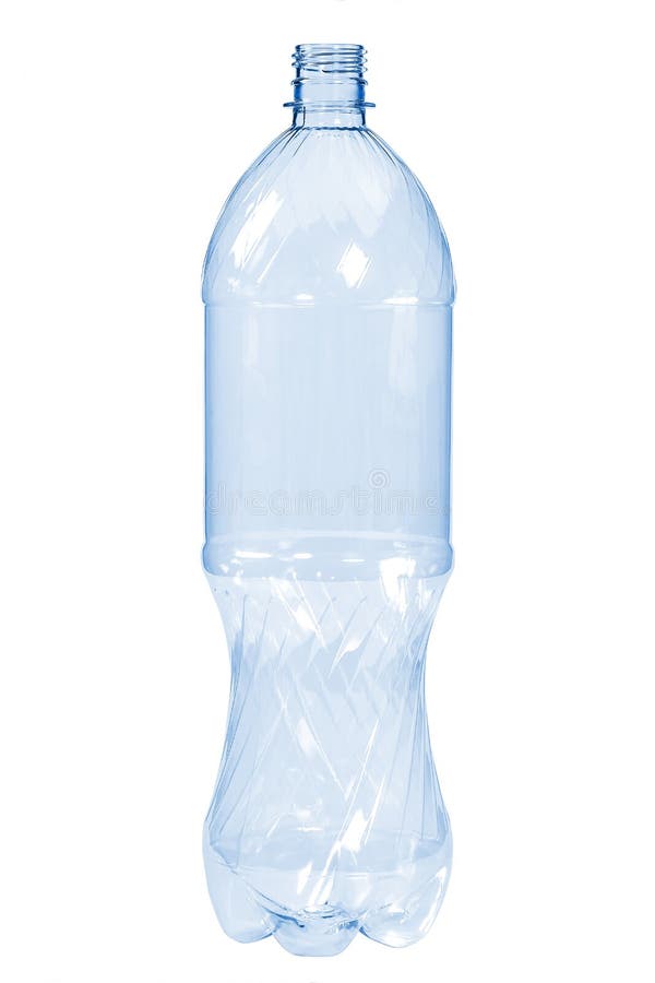 New, Clean, Empty Plastic Bottle Blue Color on White Background Stock ...