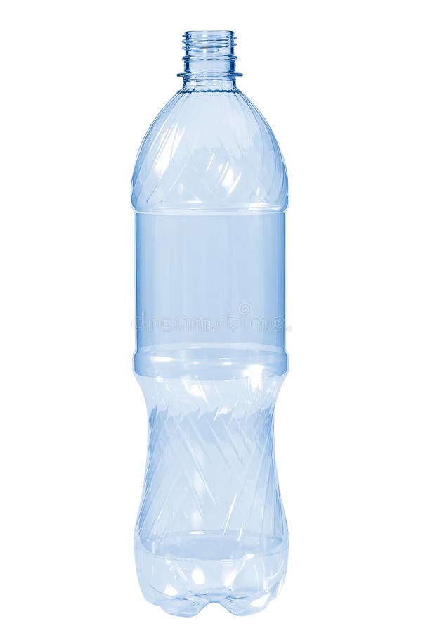 New, Clean, Empty Plastic Bottle Blue Color on White Background Stock ...