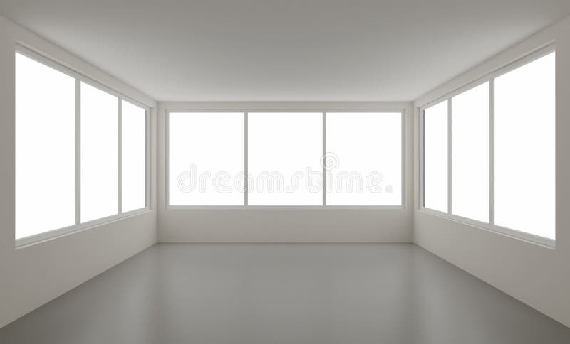 New Clean Interior, with Clipping Path for Windows Stock Illustration ...