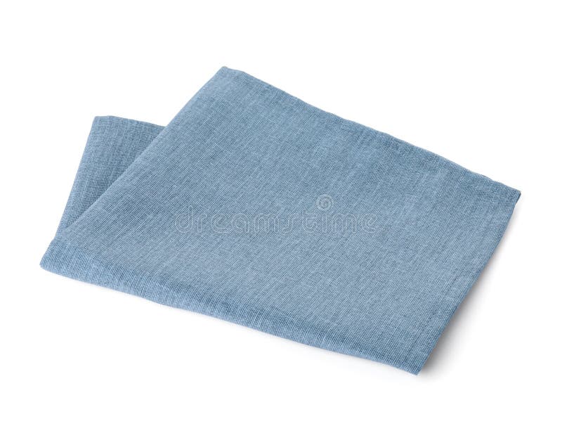 New Clean Light Blue Cloth Napkin Isolated on White Stock Image - Image ...