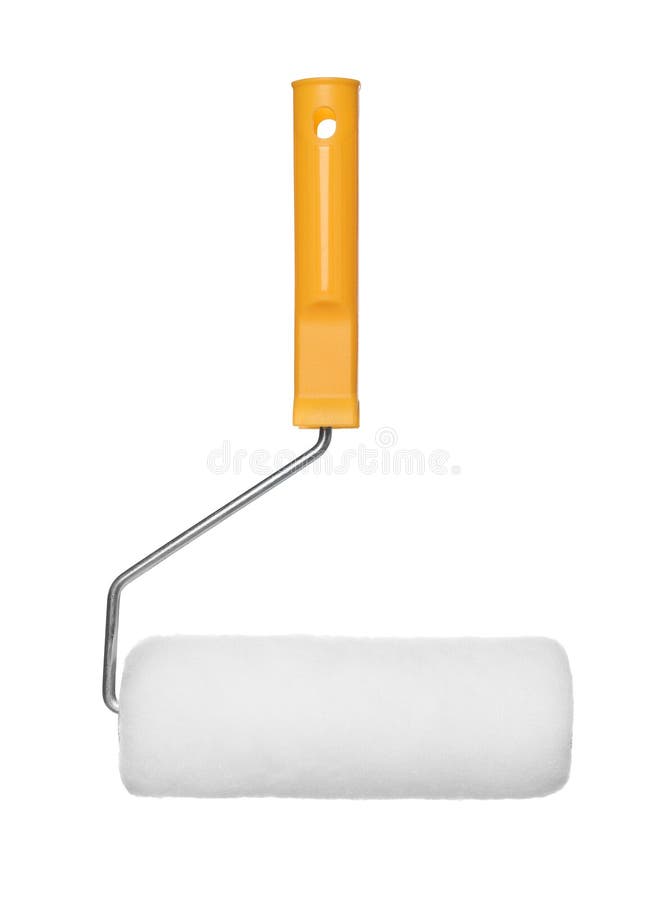 New Clean Paint Roller on White Background Stock Image - Image of ...