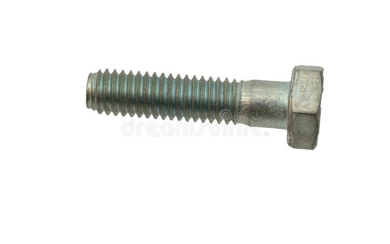 New and Clean Single Bolt Isolated on White Stock Image - Image of ...