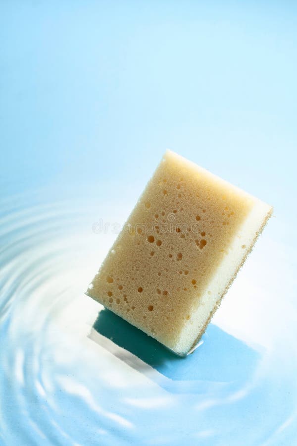 The Sponge Falls into the Water Stock Image - Image of rough, bath ...