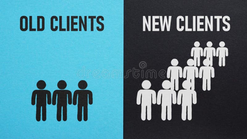 New Clients or Old Clients are Shown Using the Text Stock Photo - Image ...