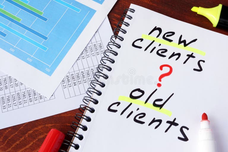 New Clients or Old Clients Written in a Note. Stock Photo - Image of ...