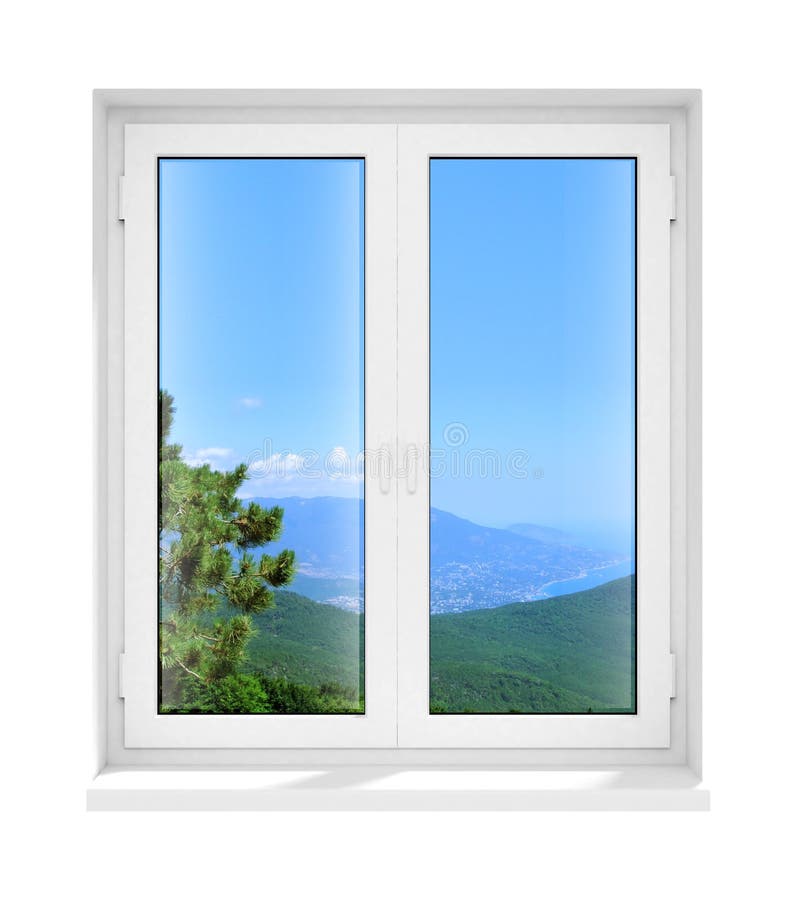 New Closed Plastic Glass Window Frame Isolated Stock Illustration ...
