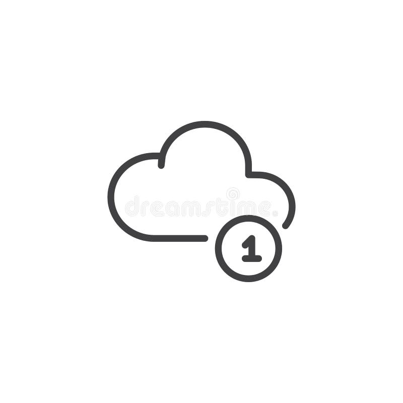 New Cloud Notification Outline Icon Stock Vector - Illustration of ...