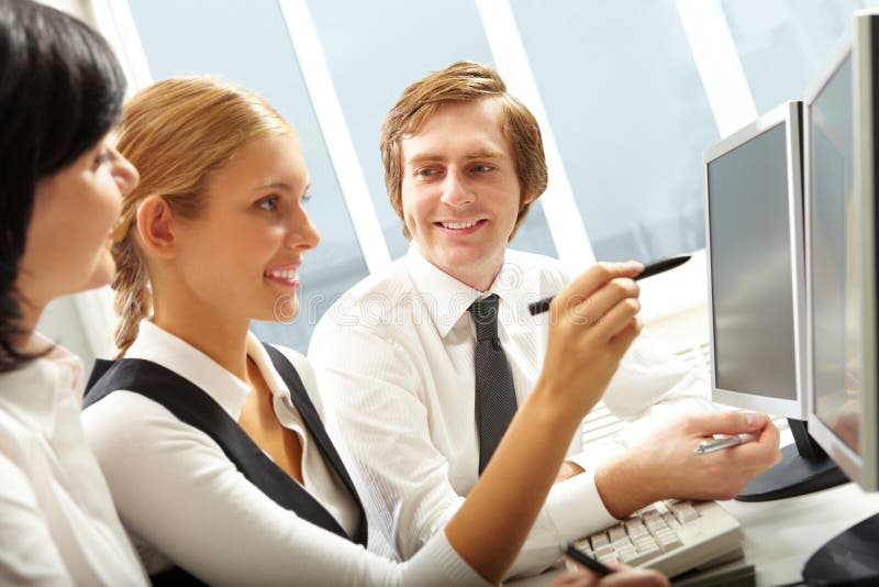 Training new colleague stock image. Image of happy, idea - 2884151