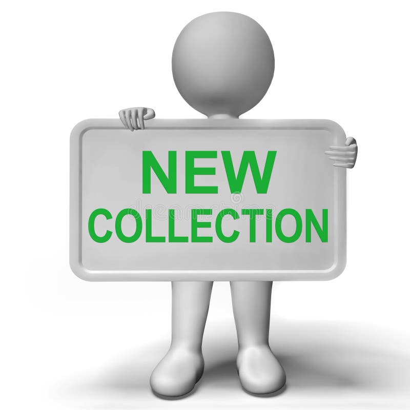 New Collection Sign Showing Modern Style or Campaign Stock Illustration ...