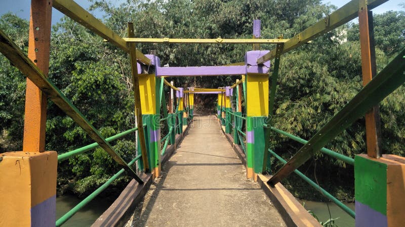 New Color Bridge at the Side City Stock Photo - Image of city, side ...