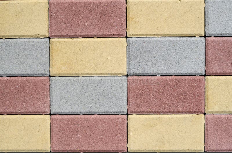 Colorful Concrete Blocks Imitating Bricks on Wall Stock Image - Image ...