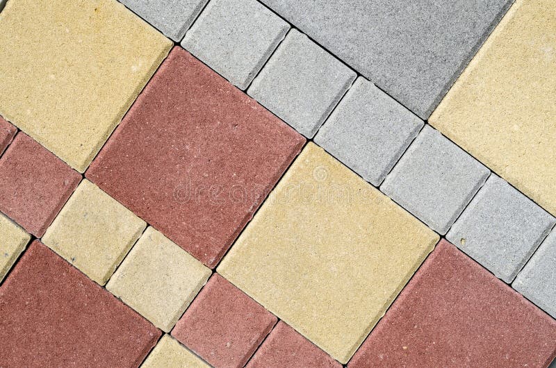 New Colorful Concrete Blocks for Paving of Streets Stock Image - Image ...