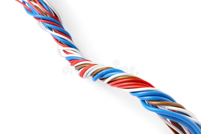 New Colorful Electrical Wires Isolated on White, Top View Stock Image ...