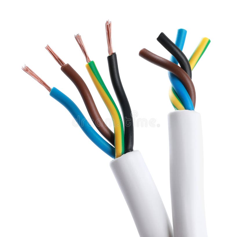 New Colorful Electrical Wires on White Stock Photo - Image of equipment ...