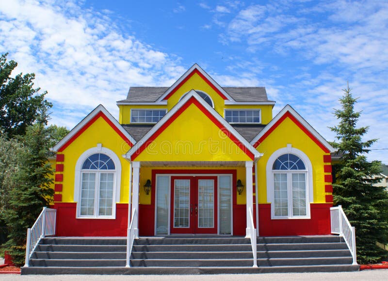 Colorful house in forest stock photo. Image of modern - 41510840