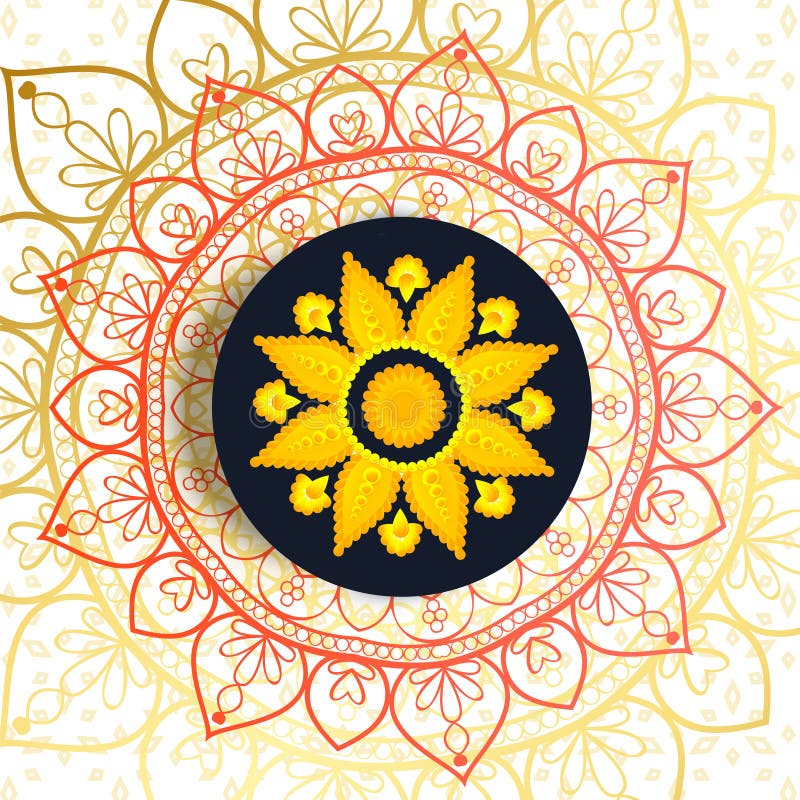 New Colourful Rangoli Illustration Design , Hindu Wedding Rangoli Stock ...