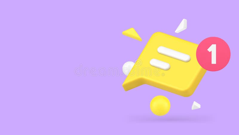 New Comment Incoming Chat Message Social Network Communication 3d Icon ...