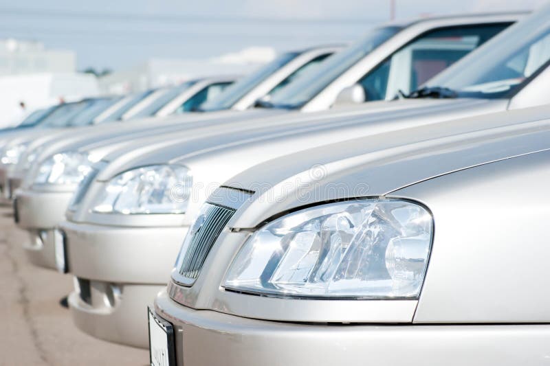 New compact cars stock image. Image of parking, large - 10962547