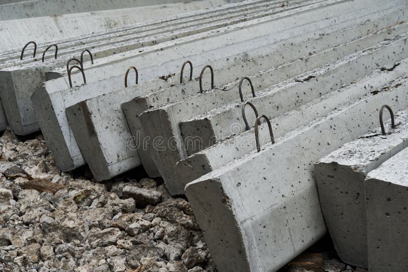 New Concrete Blocks and Curbs for Road Construction Stock Photo - Image ...