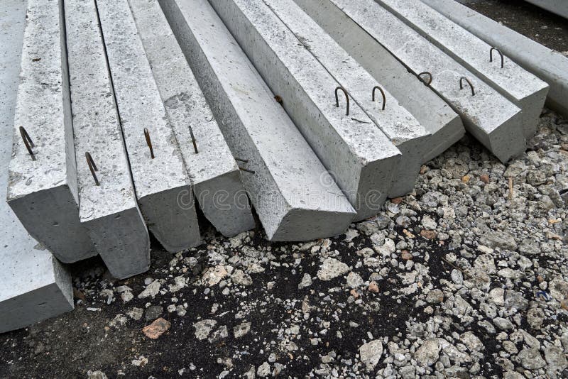 New Concrete Blocks and Curbs for Road Construction Stock Photo - Image ...
