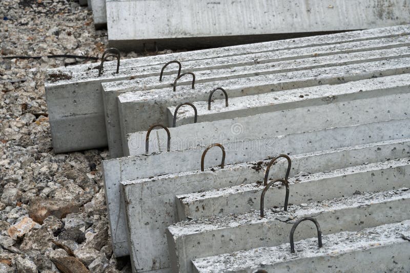 New Concrete Blocks and Curbs for Road Construction Stock Photo - Image ...