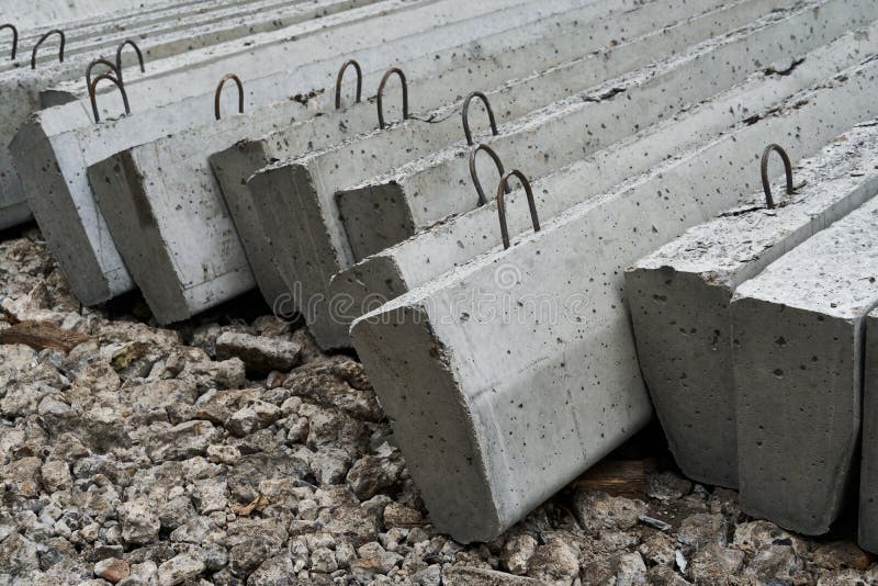New Concrete Blocks and Curbs for Road Construction Stock Photo - Image ...